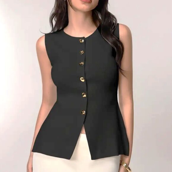 Commense | Tops | New Minimalist Modern Knit Vest Top By Boutique Brand ...